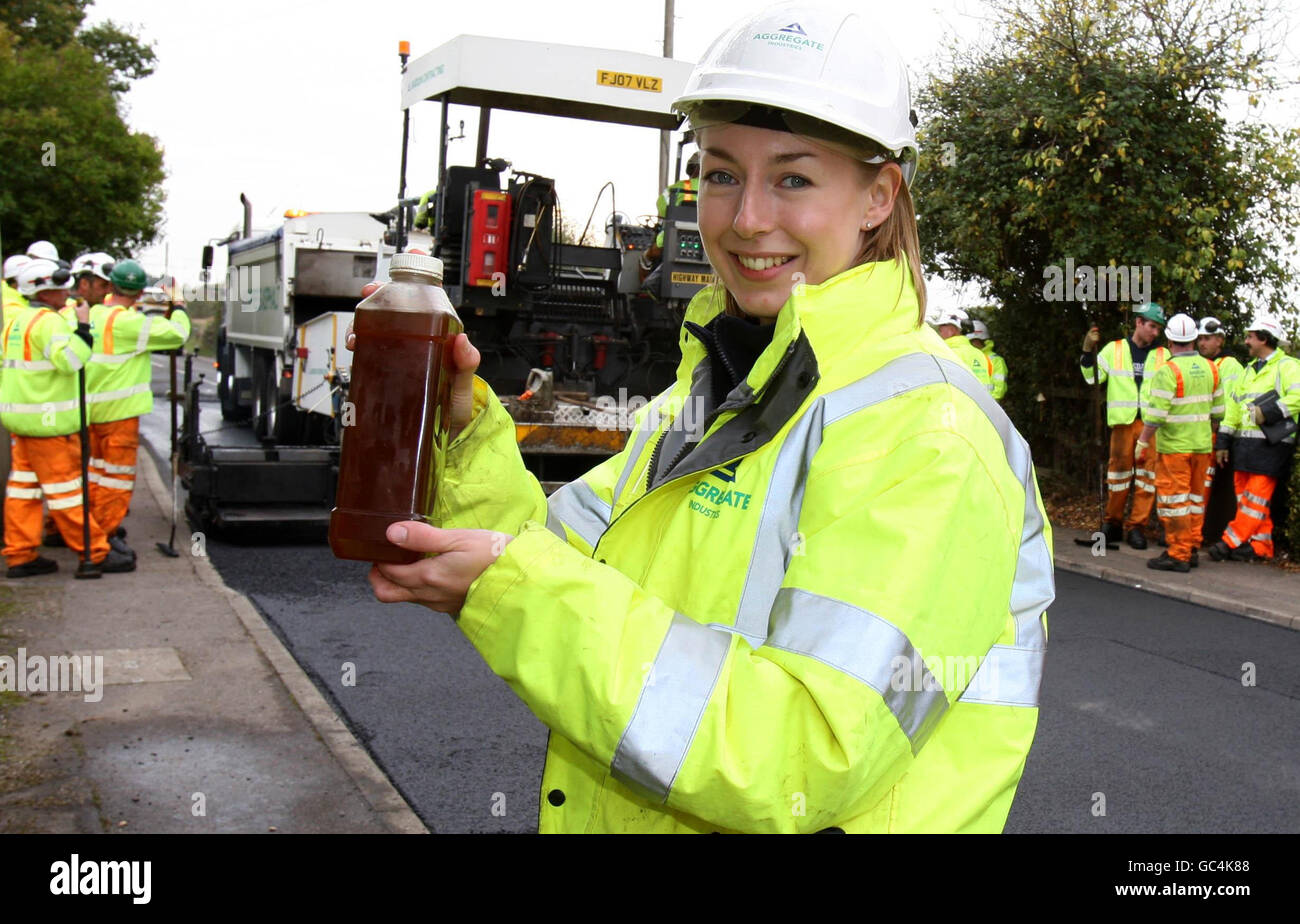 Trials underway for waste chip fat in asphalt Stock Photo - Alamy