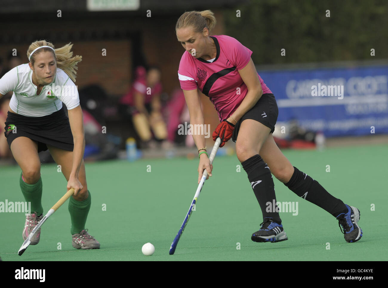 Canterbury's Cindy Botha (left) challenges with Slough's Jane Smith ...