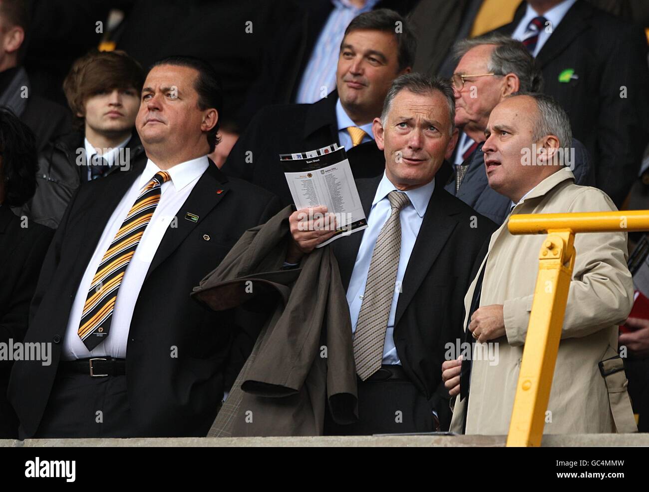 Chief Executive of the Premier League Richard Scudamore (center) and ...