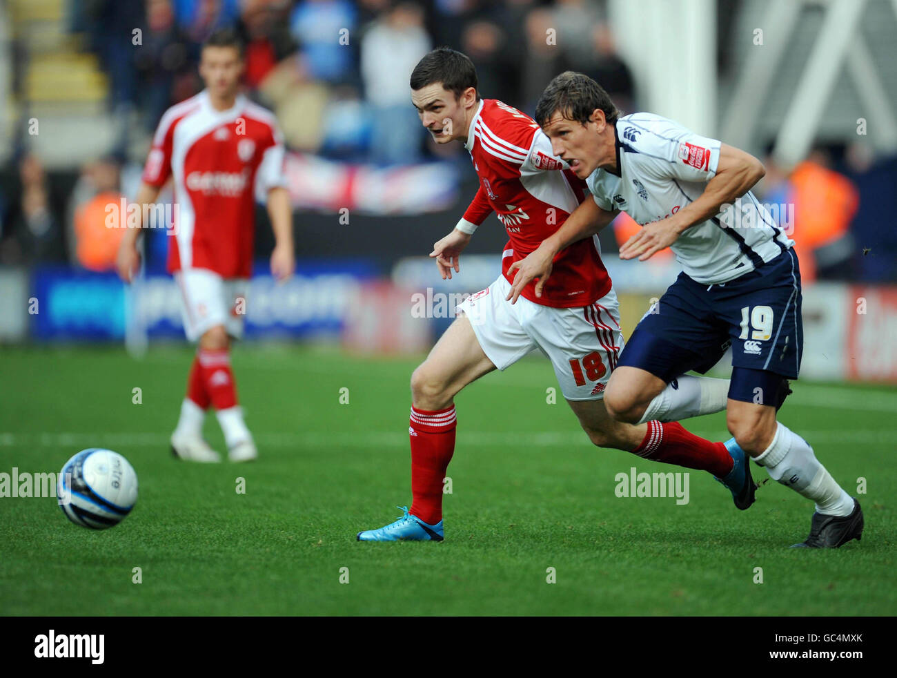 Preston's Billy Jones (right) battles for the ball with Middlesbrough's ...