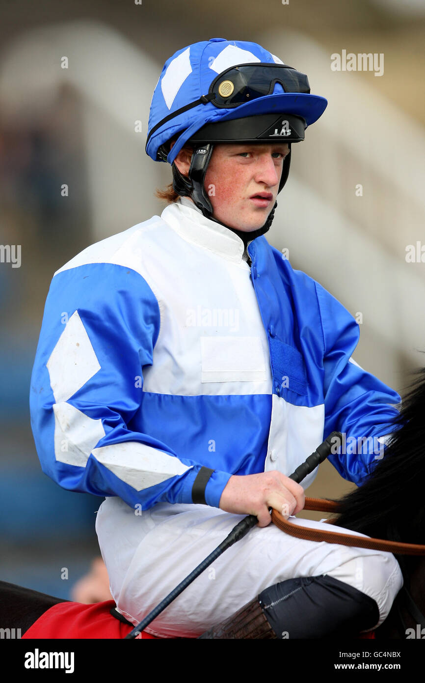 Jockey Ross Atkinson on Bravo Blue prior to the Crownhotel-bawtry.com E ...