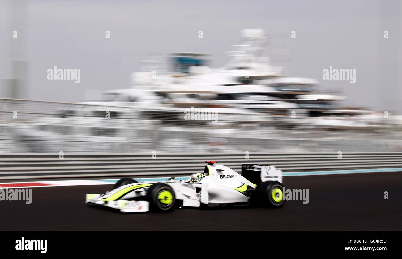 Brawn GP driver Jenson Button in first practice during the Practice day ...