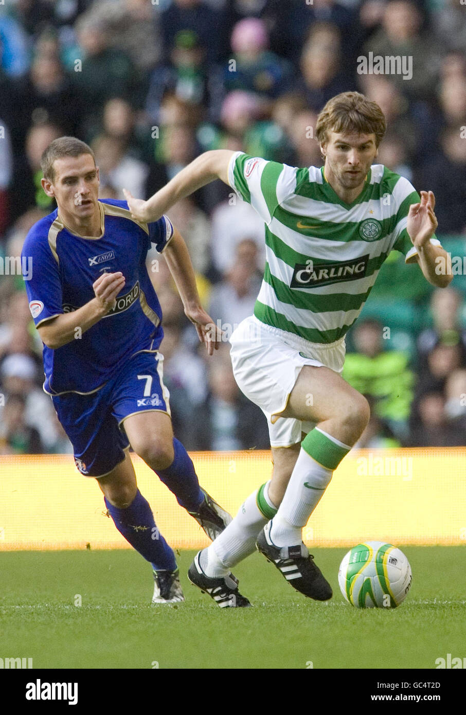 Celtic's Patrick McCourt breaks away from Kilmarnock's Craig Bryson ...