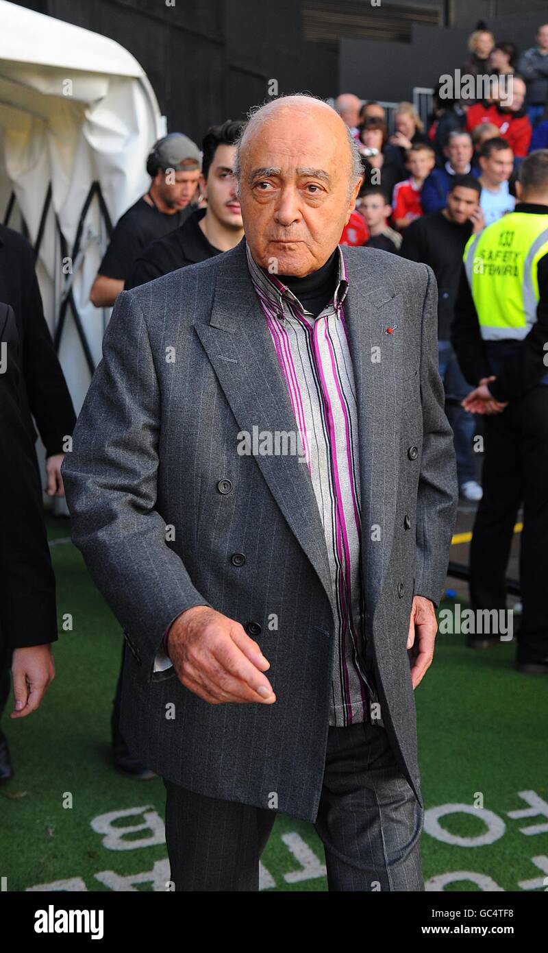 Fulham's Chairman Mohammed Al Fayed walks out of the tunnel before kick ...