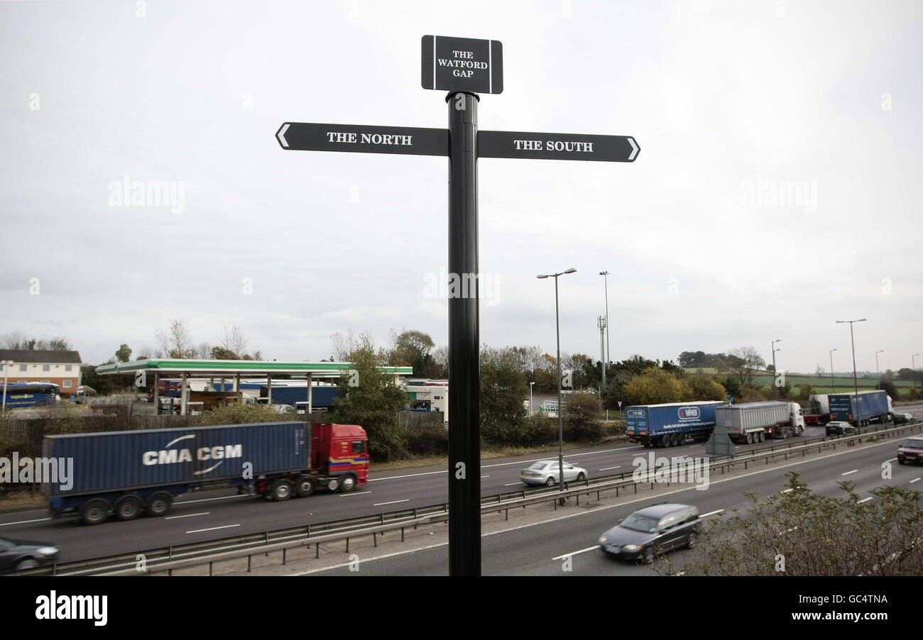 A signpost marking the directions of north and south has been placed at ...