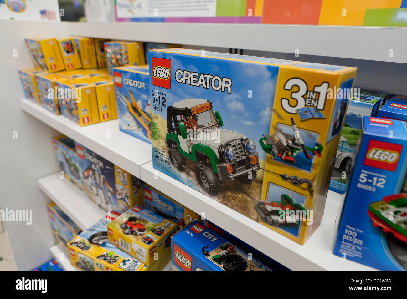 LEGO toys on display on shelves at toy store - USA Stock Photo - Alamy