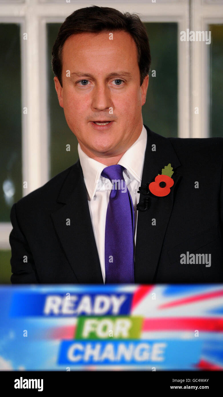 Leader of the Conservative Party David Cameron speaks at St Stephen's ...