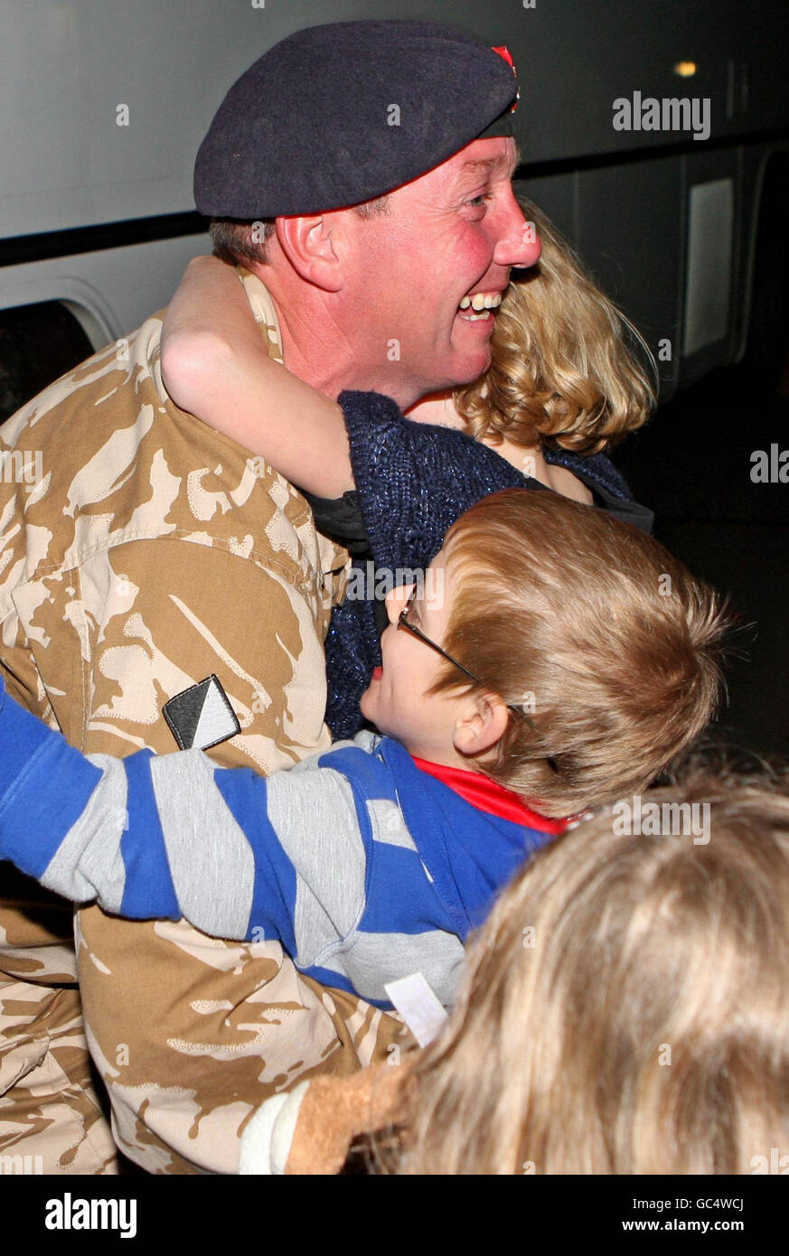 Sergeant Stephen Cooper from the Light Dragoons is greeted by his ...