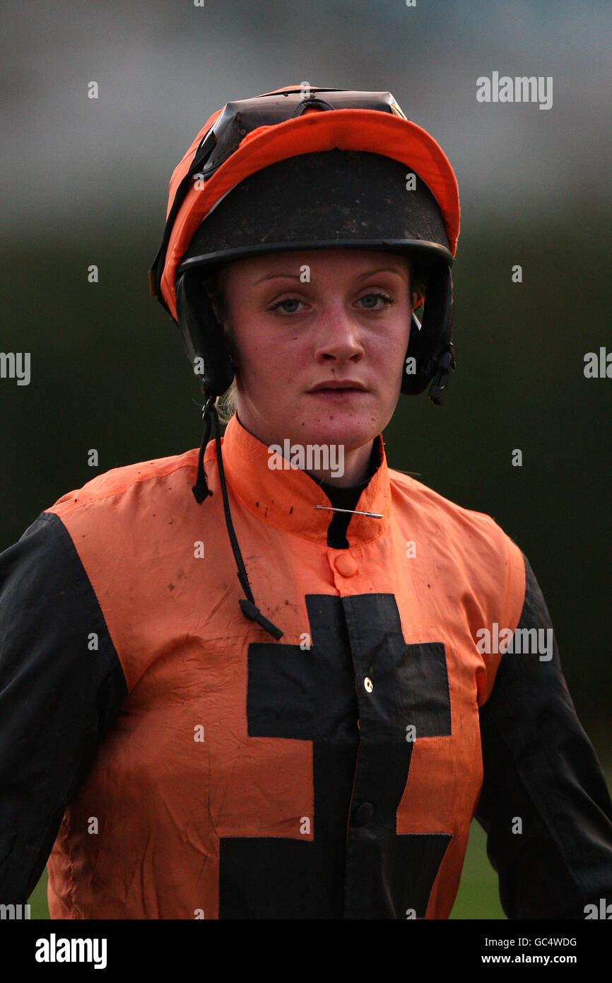 Horse Racing - Nottingham Racecourse. Jockey Miss Jenny Carr Stock ...