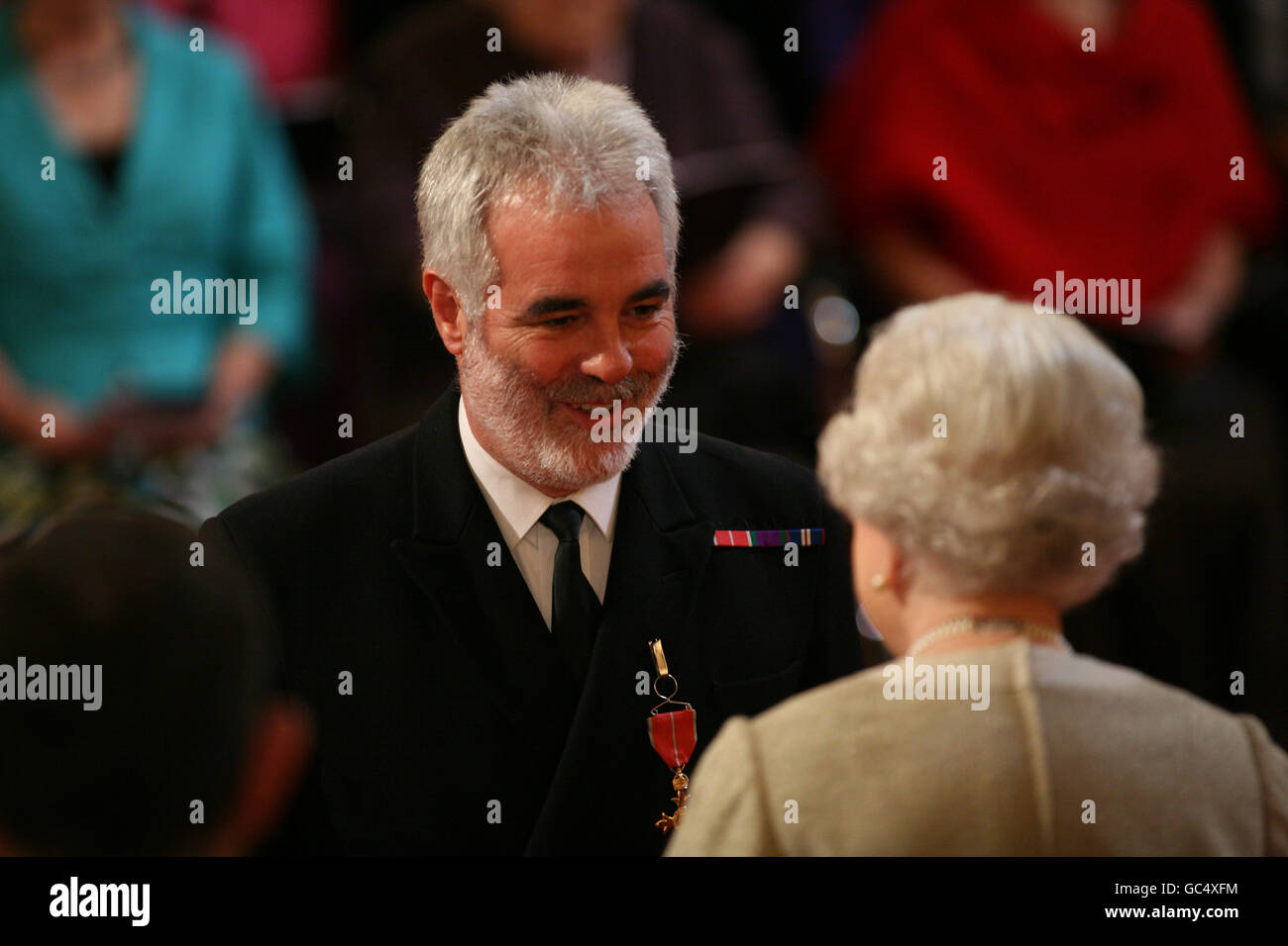 Commodore Richard Hawkins, Royal Navy is made an OBE by The Queen at ...