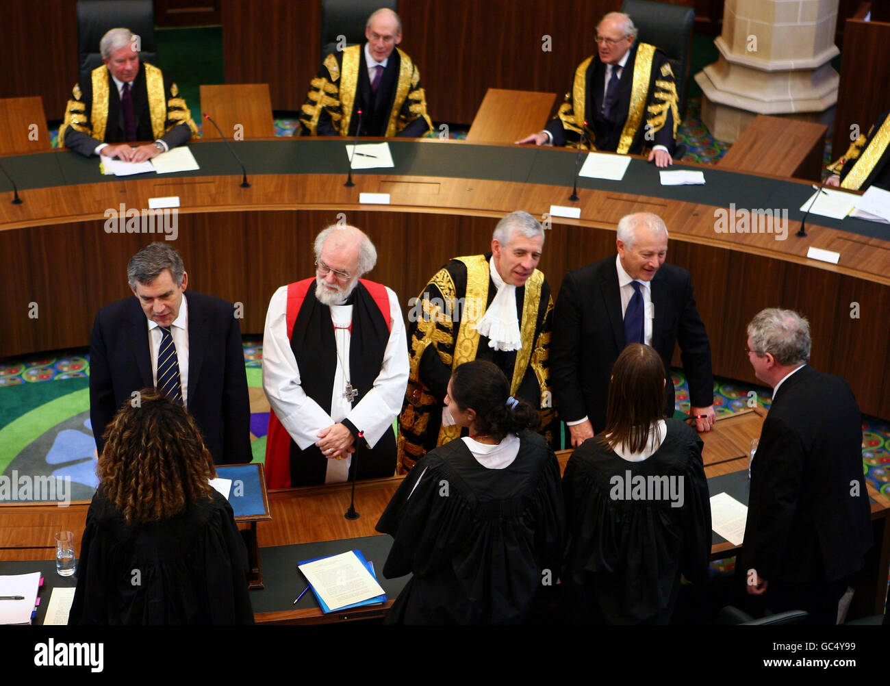 Middle row left to right prime minister gordon brown hi-res stock ...