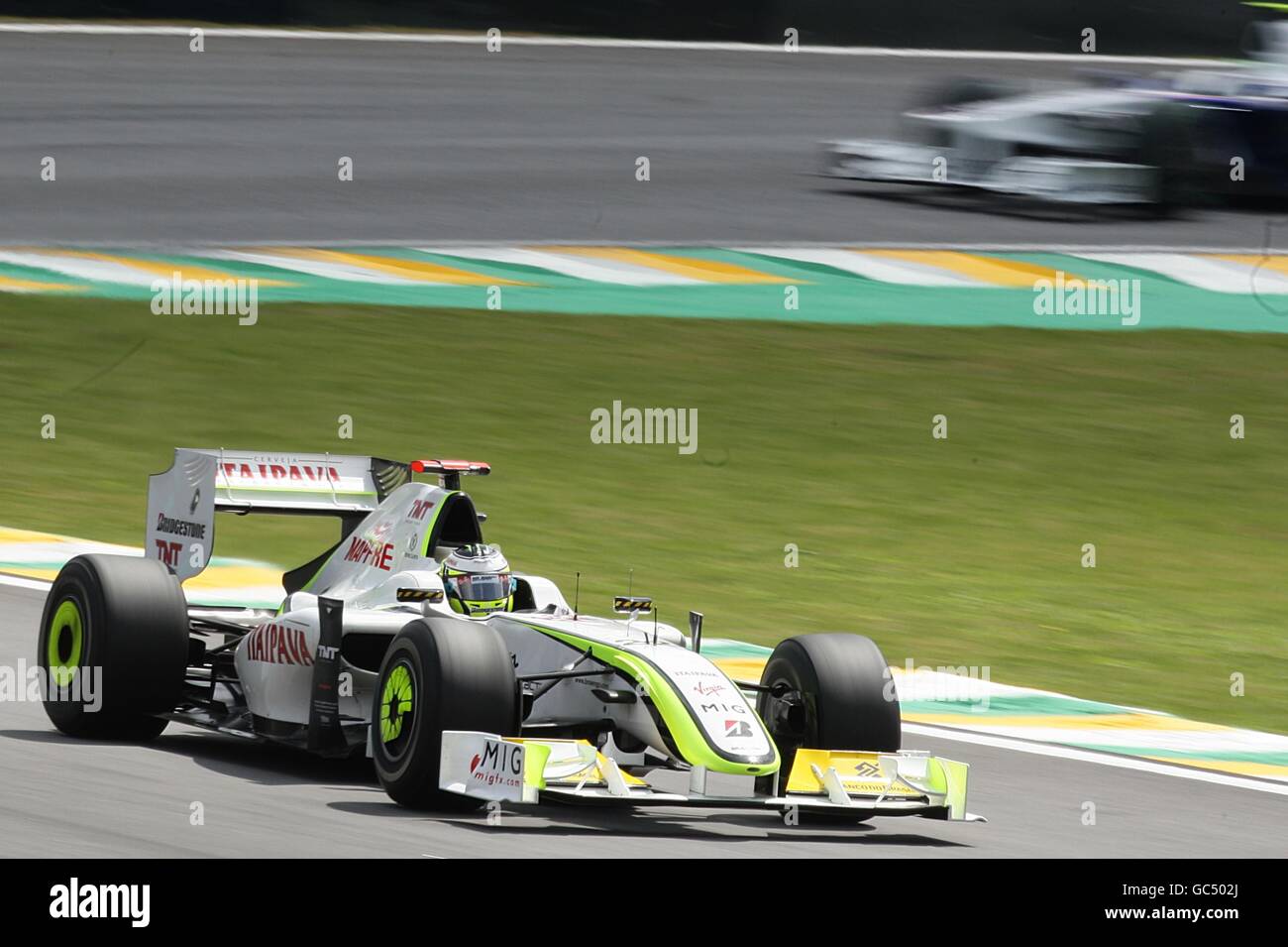 Brawn GP's Jenson Button in action during the Brazilian Grand Prix at ...