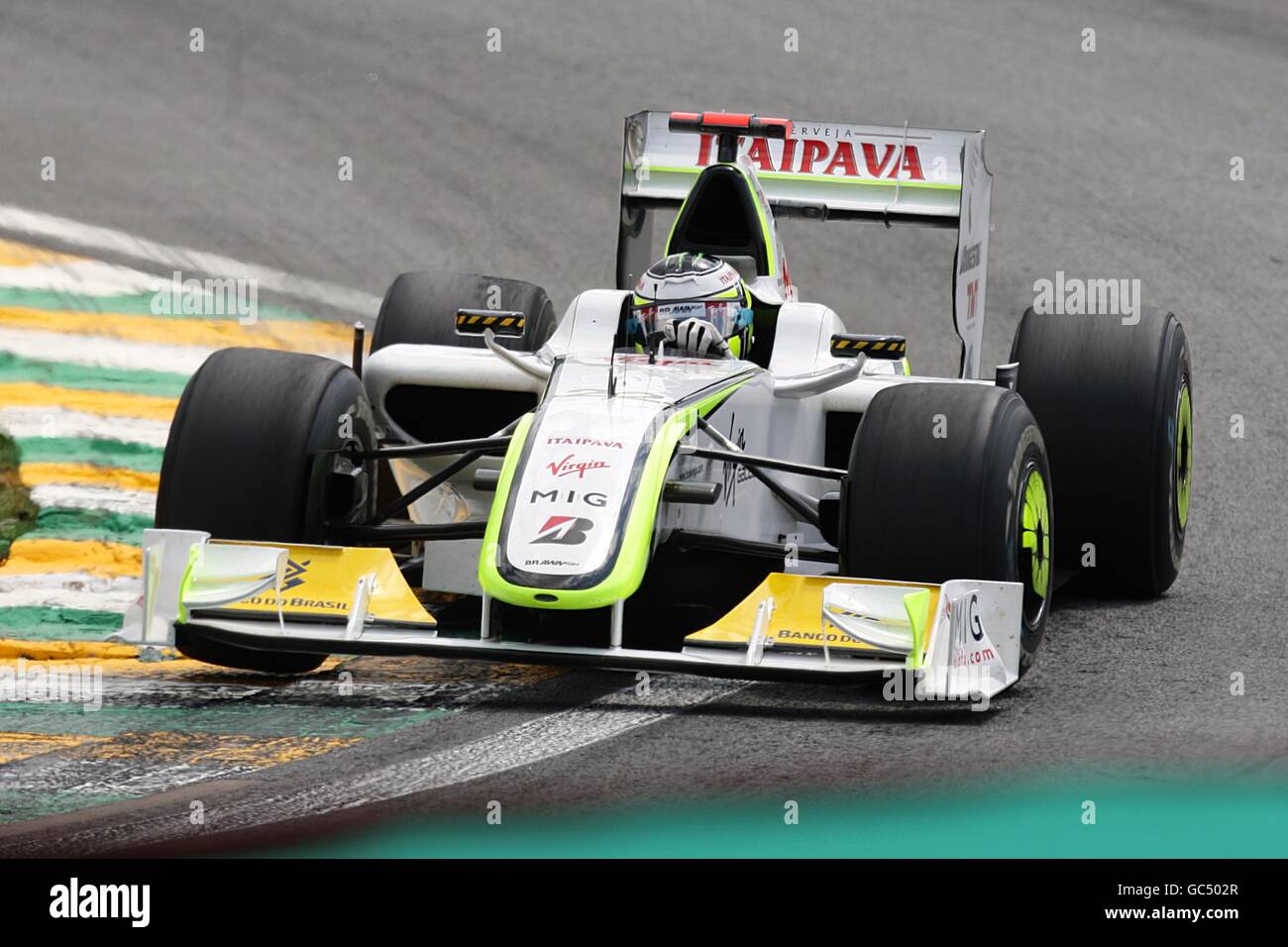 Brawn GP's Jenson Button in action during the Brazilian Grand Prix at ...