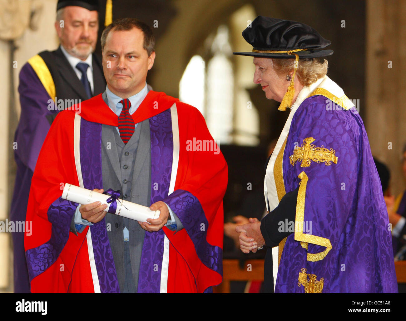 Comic Jack Dee receives an honorary degree from the Chancellor of ...