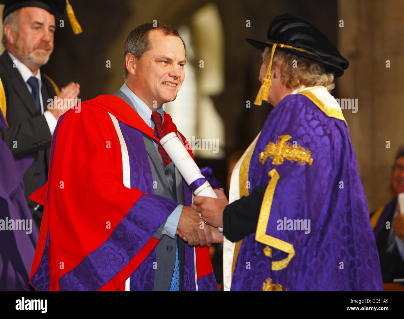 Comic Jack Dee receives an honorary degree from the Chancellor of ...