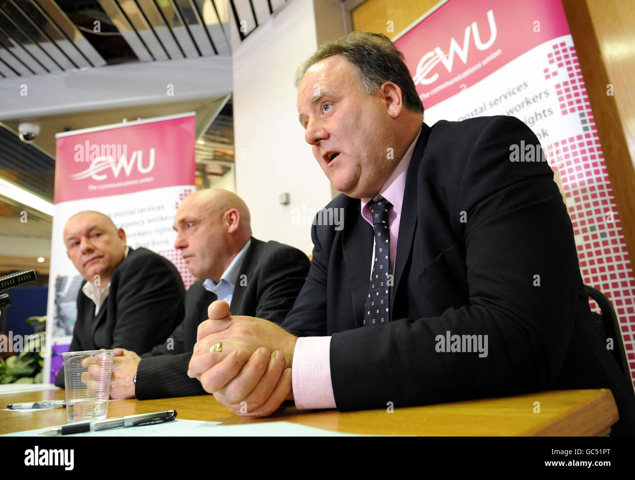 Dave Ward, (left) deputy general secretary, Kevin Slocombe,(centre ...