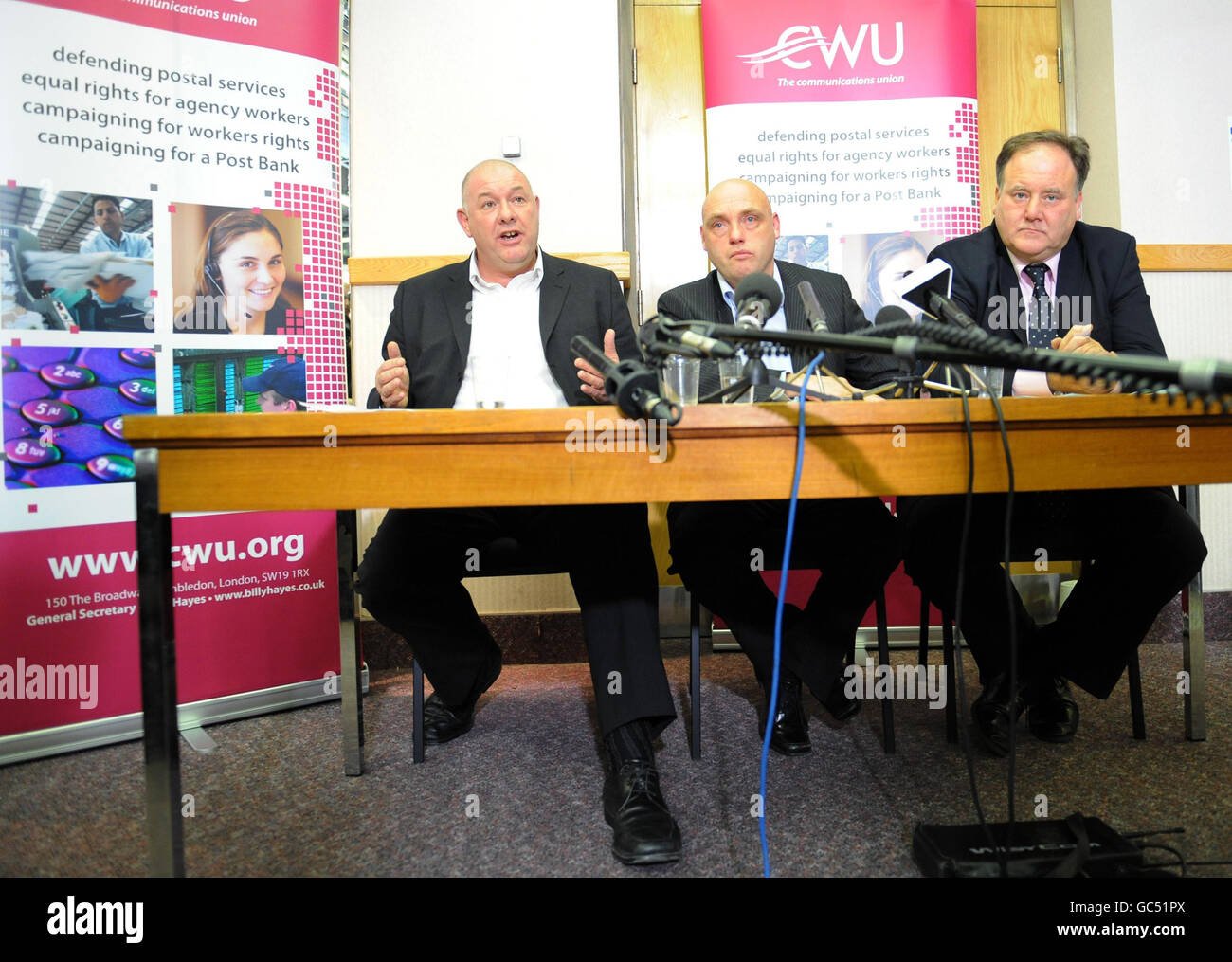 Dave Ward, (left) deputy general secretary, Kevin Slocombe,(centre ...