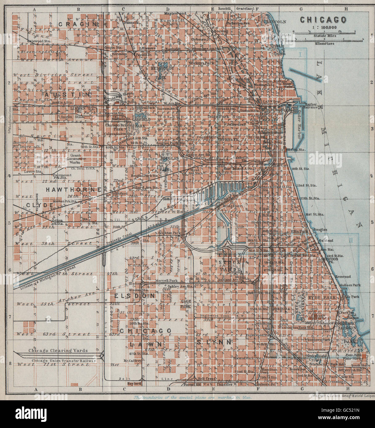 Chicago town map hi-res stock photography and images - Alamy