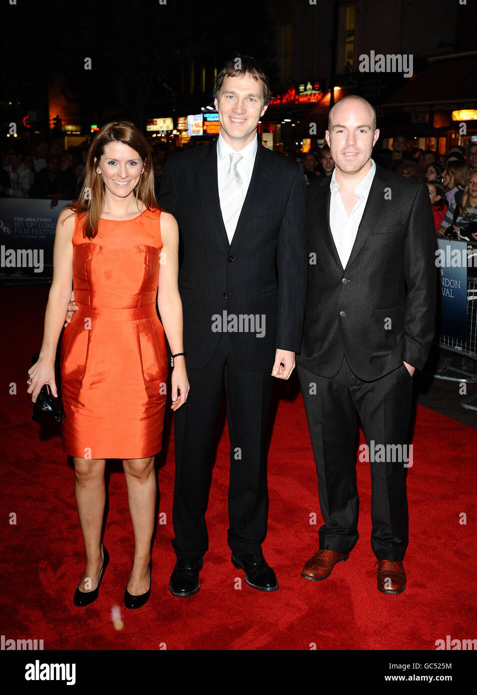 Helen Elizabeth, director David Morrissey (centre) and James Brough ...