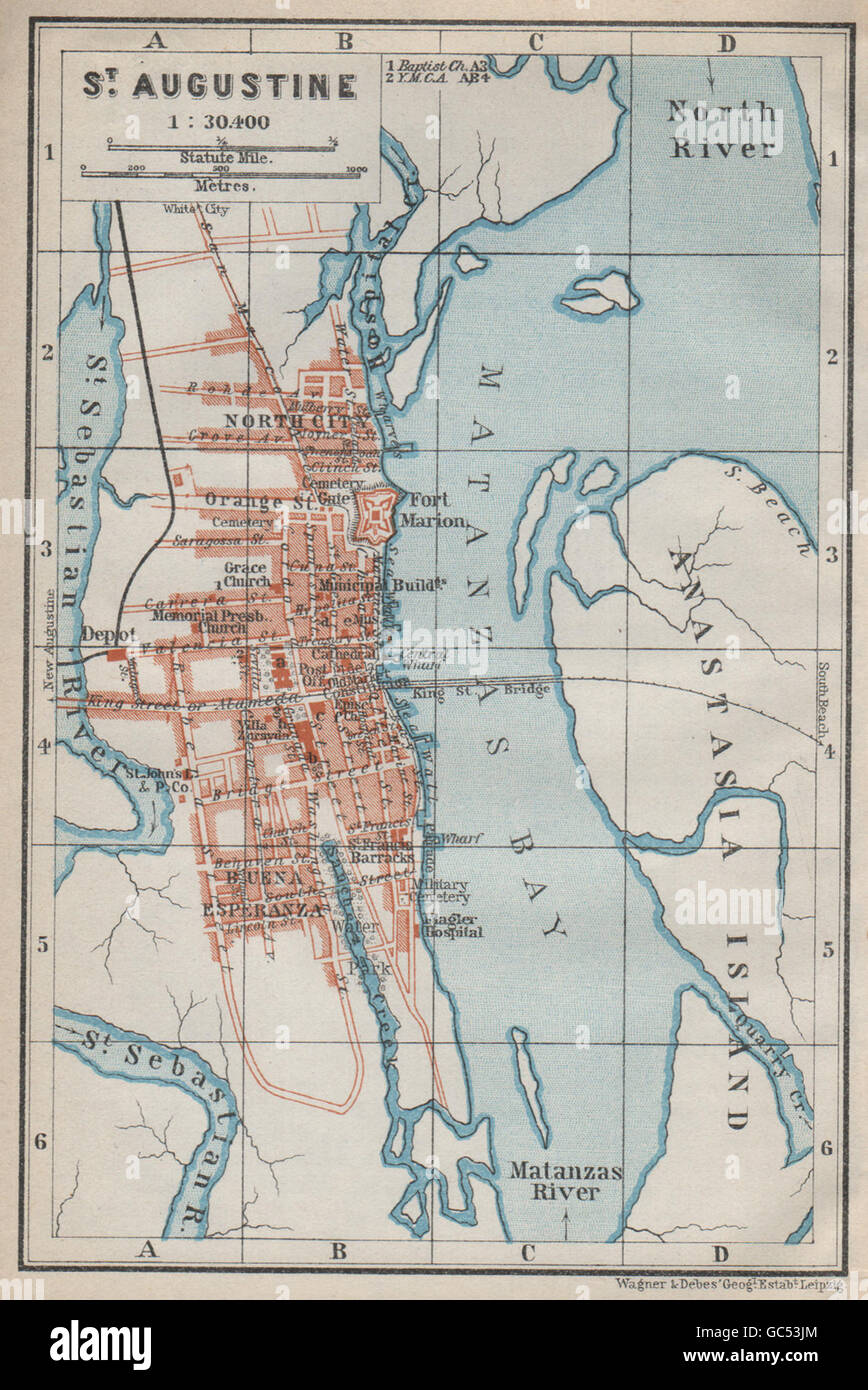 St. augustine florida map hi-res stock photography and images - Alamy