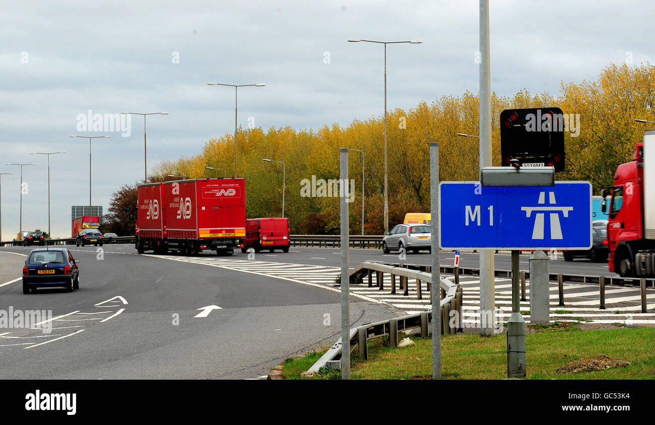 M1 motorway nears 50th birthday. Part of the M1 motorway at Junction 15 ...