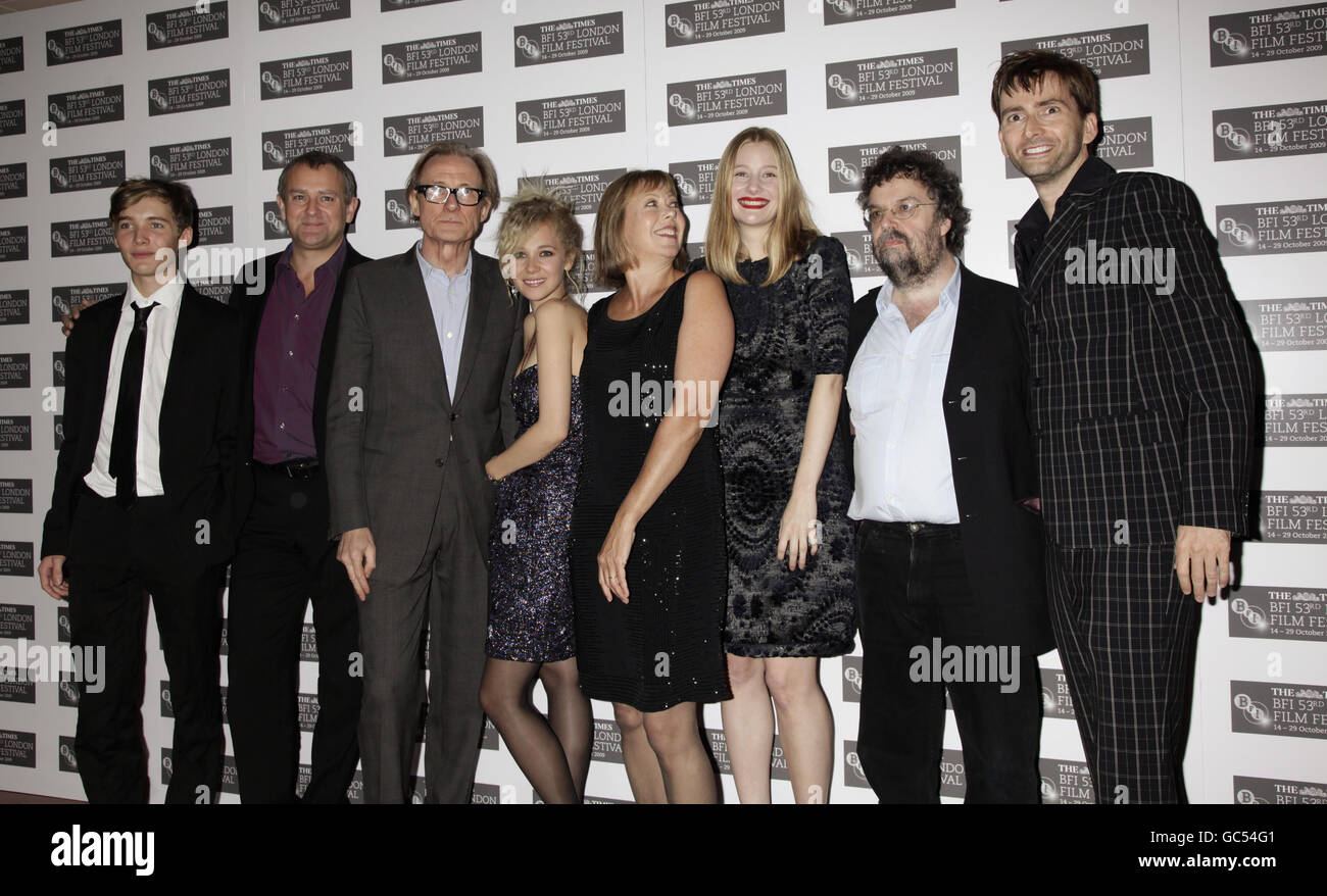 Cast crew of the film left to right toby regbo hi-res stock photography ...