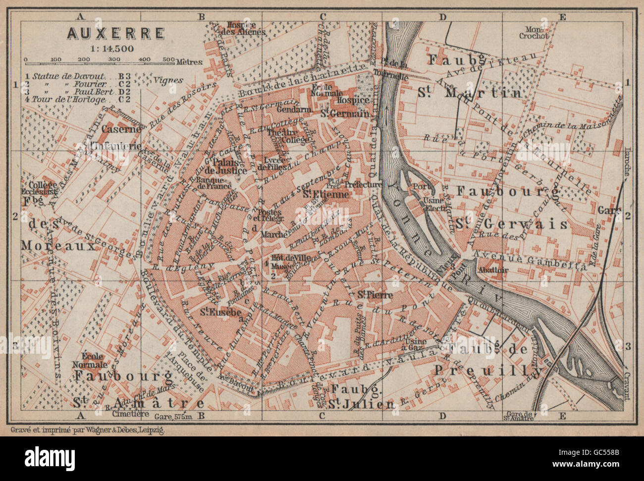 Auxerre map hi-res stock photography and images - Alamy