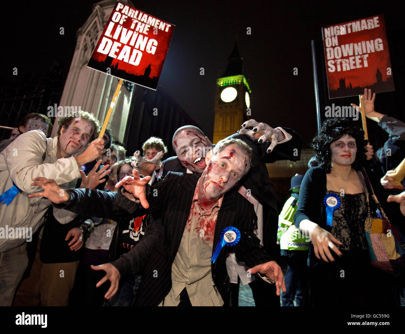 Campaigners dressed as undead politicians in Westminster protest over ...