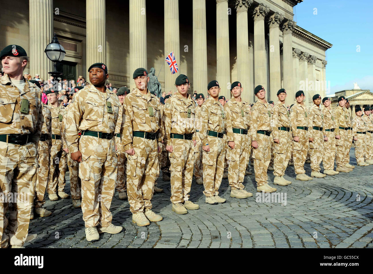 Soldiers from the 2nd Battalion the Rifles (2 RIFLES) march past St ...