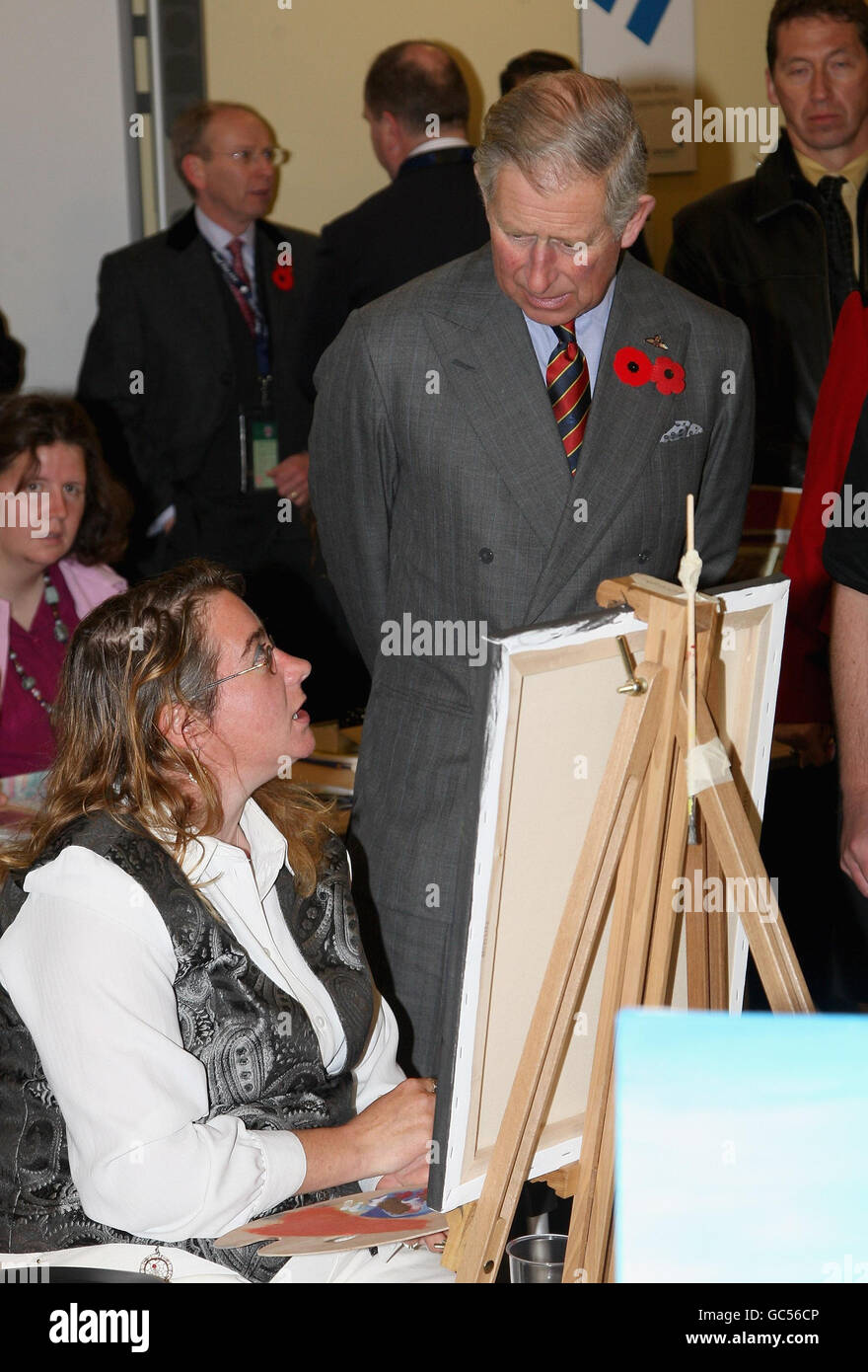 The Prince of Wales meets artists in the Stella Burry Community Centre ...