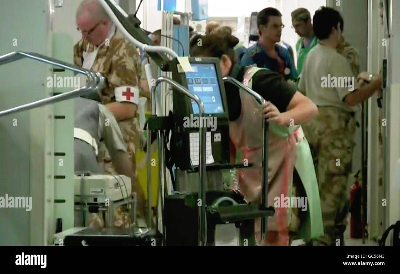 Video grabbed image scene inside hospital in helmand province hi-res ...