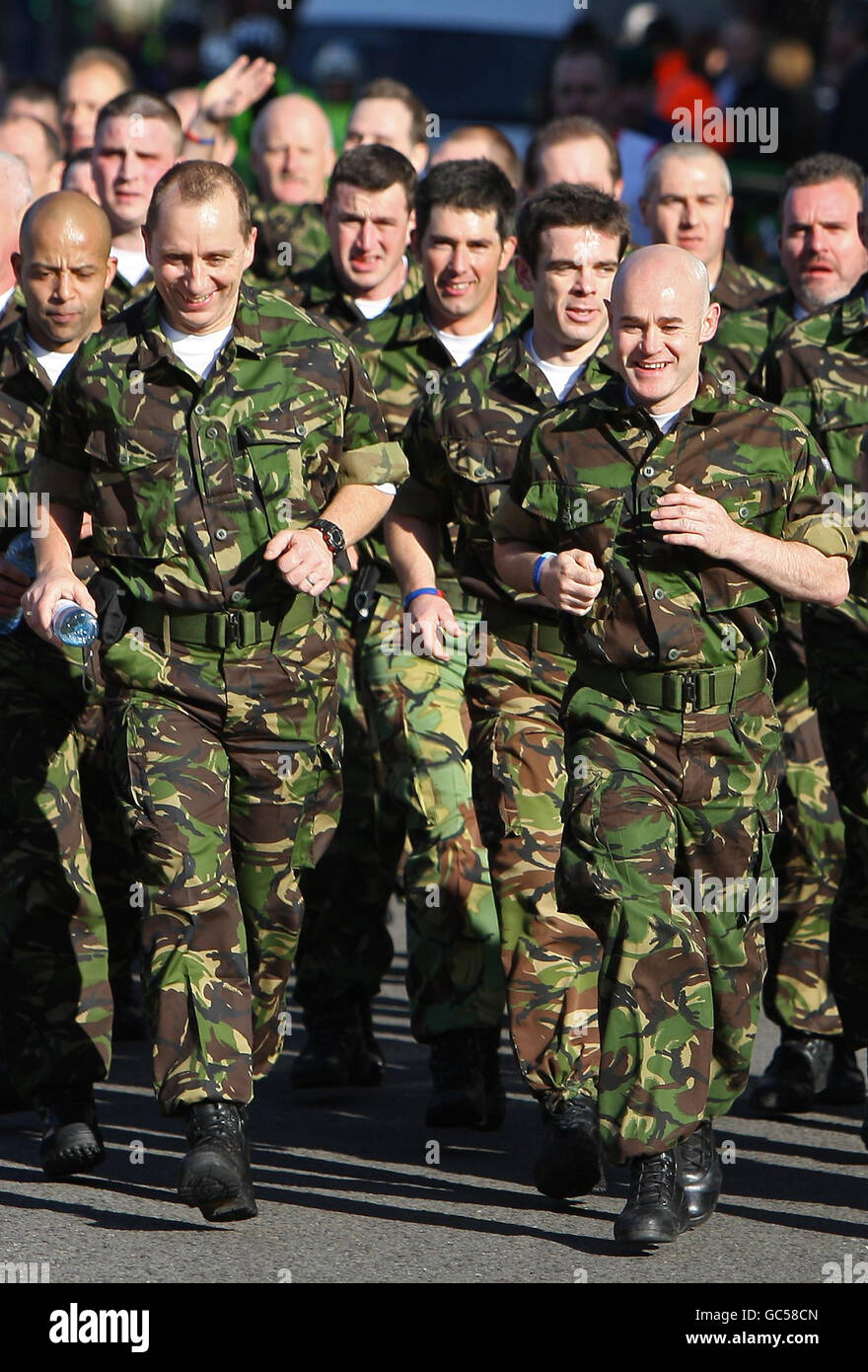 Royal Marines speed march Stock Photo - Alamy