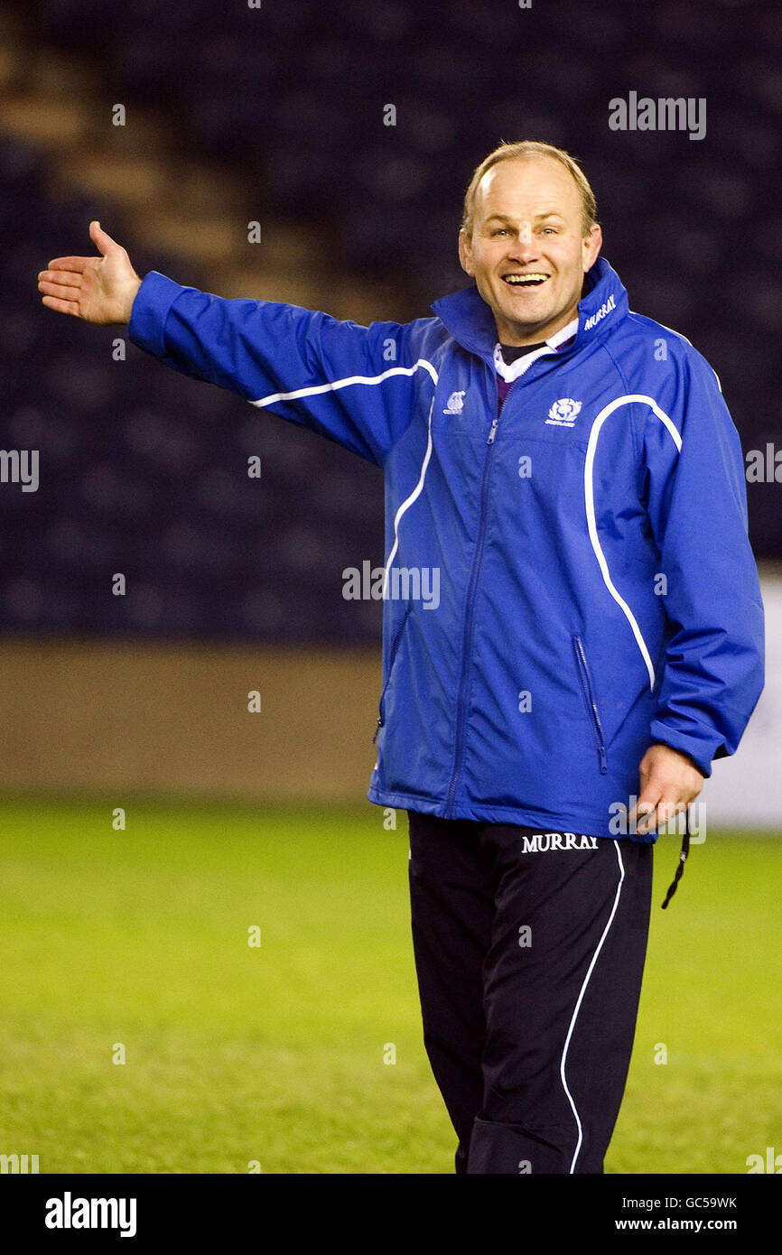 Scotland's coach Andy Robinson during a training session at Murrayfield ...
