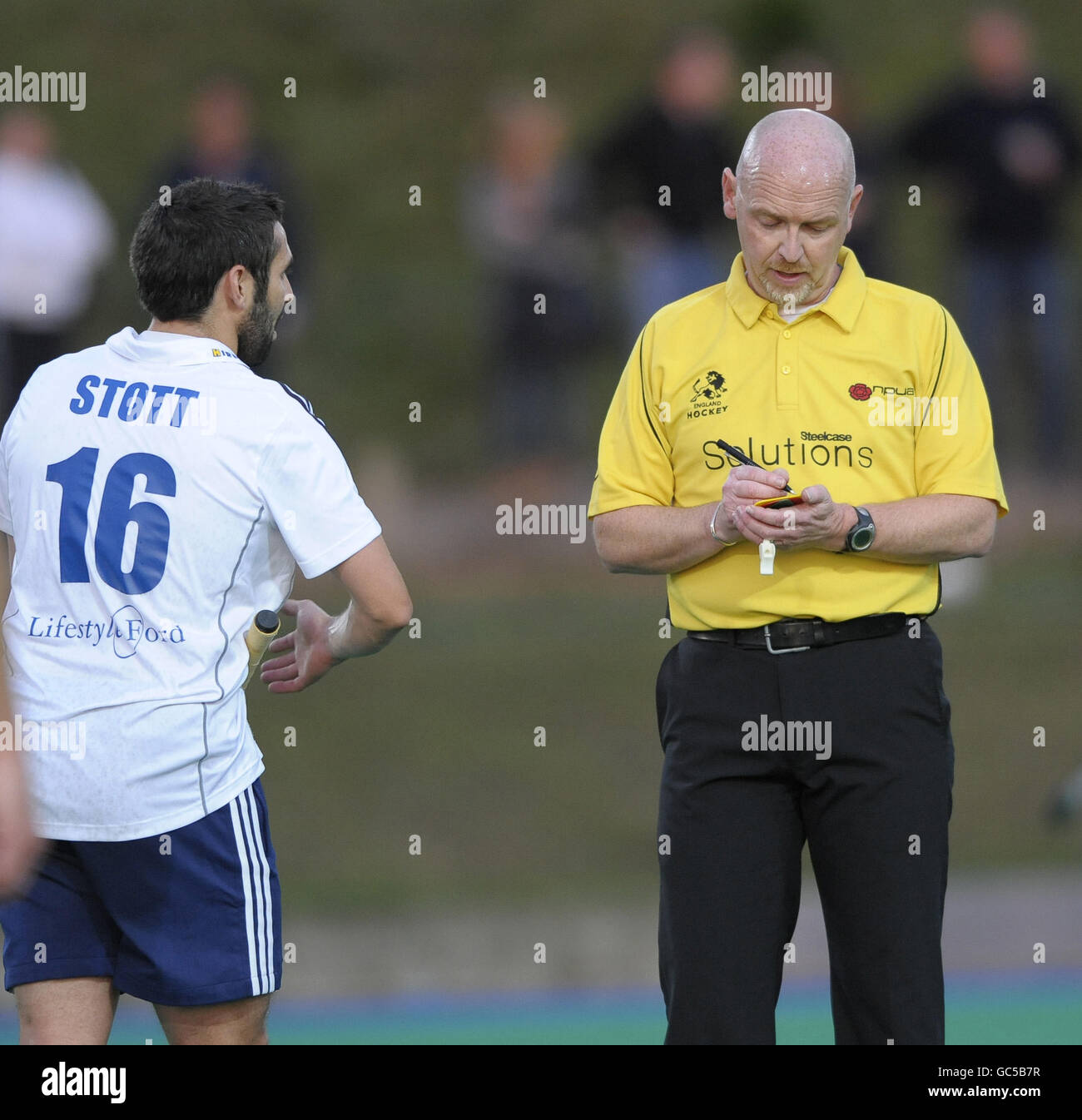 Umpire Andy Mair (right) during their EHL Premier League game at East ...