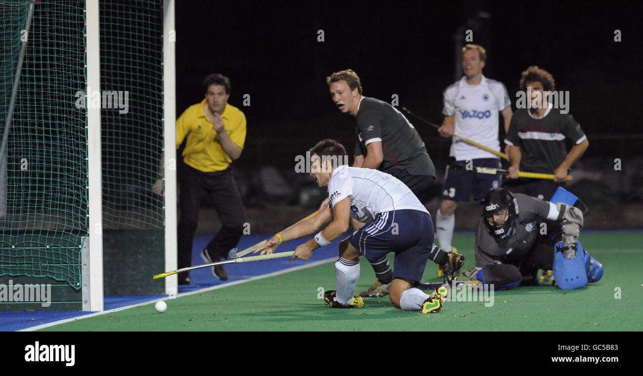East Grinstead's David De Prez misses an open goal which could have ...