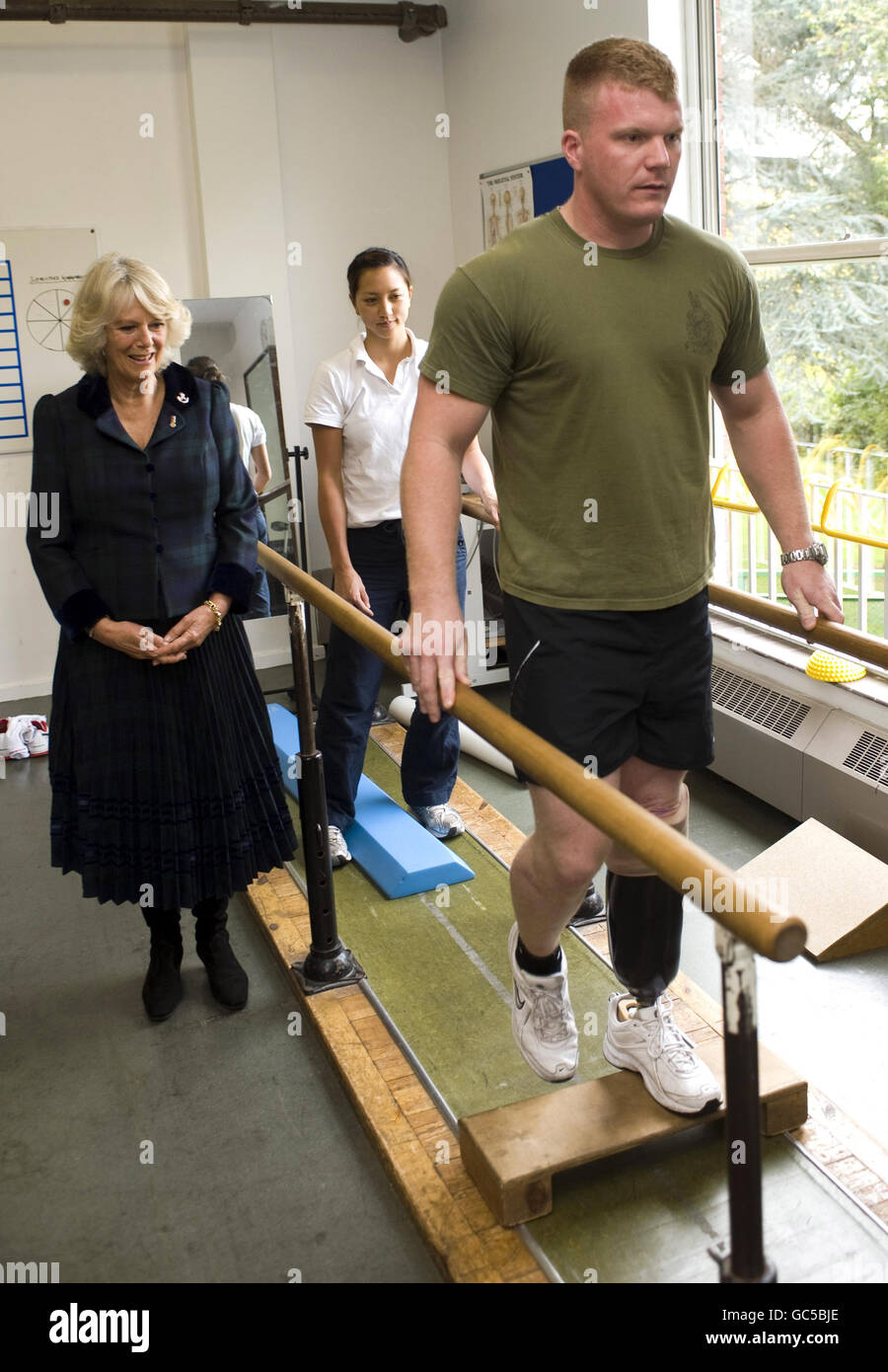 The Duchess of Cornwall watches Lance Corporal Mark Fincham at the ...