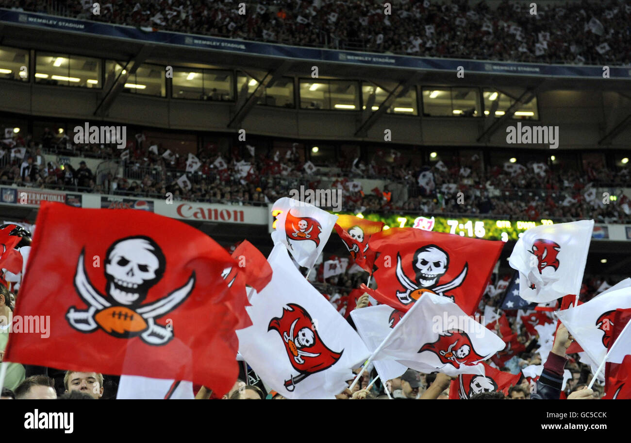Tampa Bay Buccaneers' fans during the NFL match at Wembley in London ...