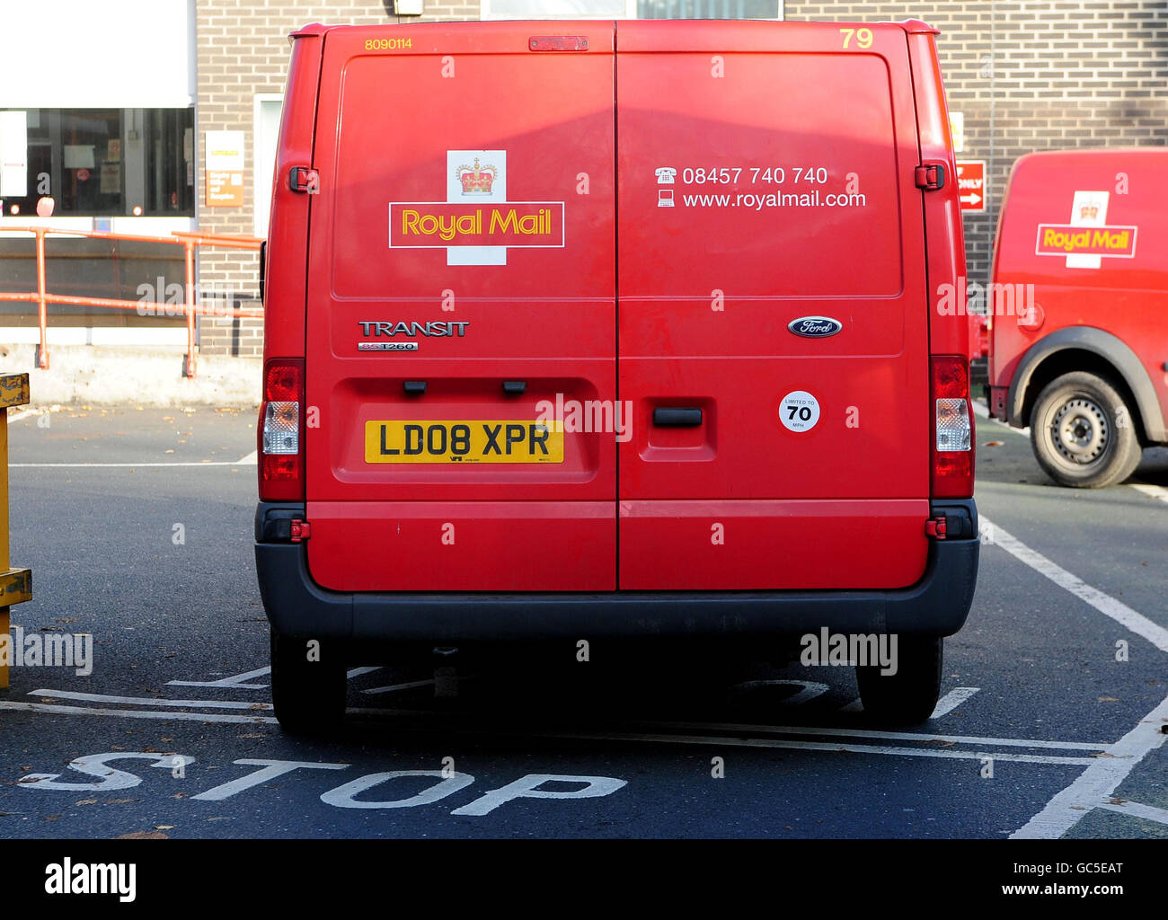 Royal mail van royal mail sorting office in leeman road hi-res stock ...