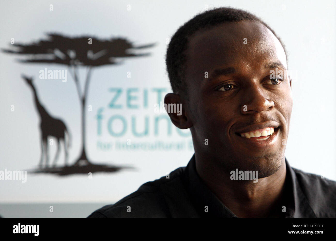 Jamaican sprinter Usain Bolt during the photocall to promote the Zeitz ...