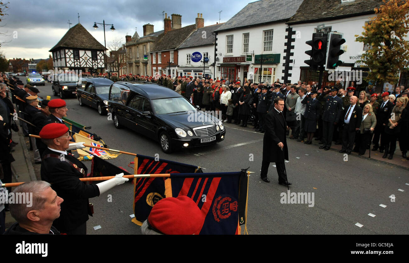 The cortege for Corporal James Oakland of the Royal Military Police ...