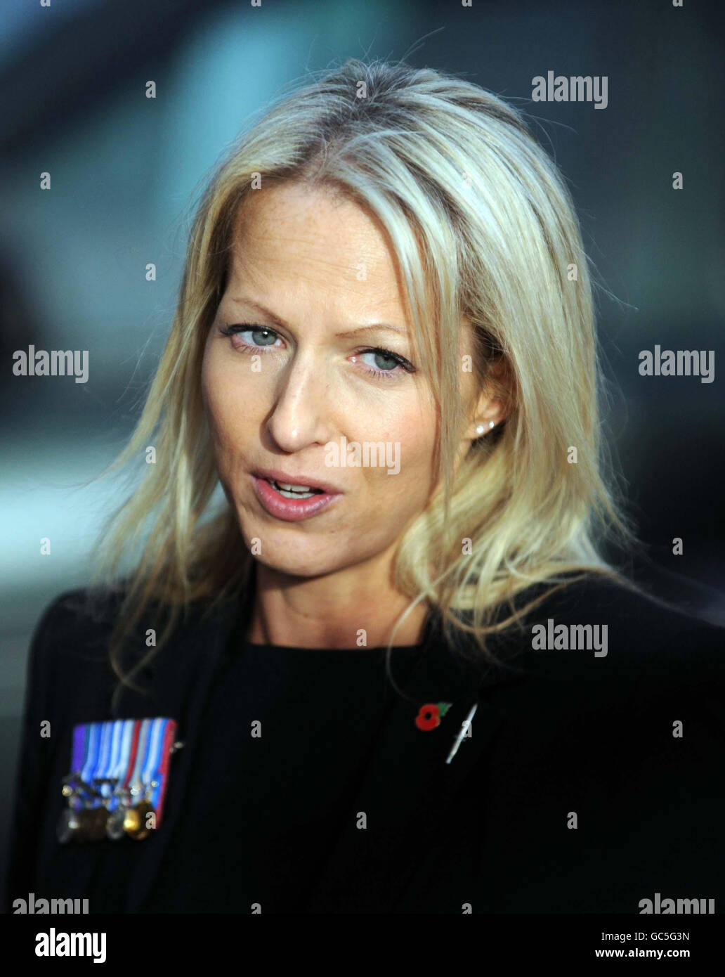 Christina Schmid wife of Staff Sergeant Olaf Schmid talks to the Media ...