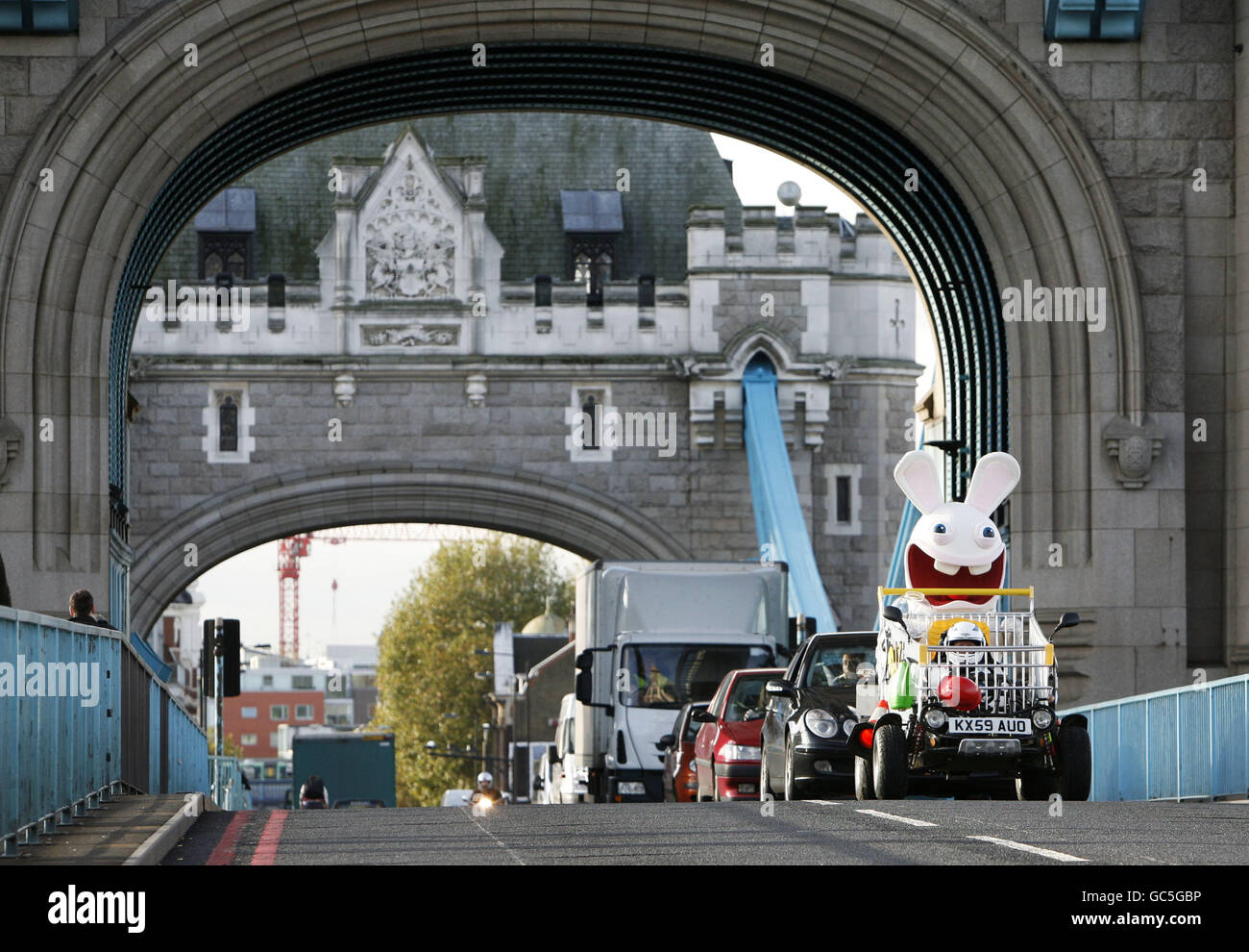 A motorised shopping trolley, seemingly pushed by a 6 foot Rabbid, took ...
