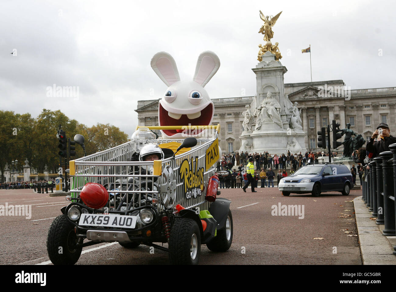 A motorised shopping trolley, seemingly pushed by a 6 foot Rabbid, took ...