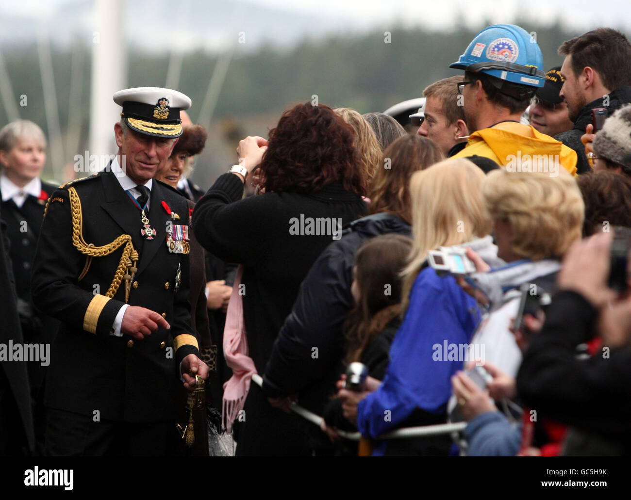 The Prince of Wales arrives at the CFB Esquimalt Naval Base in Victoria ...