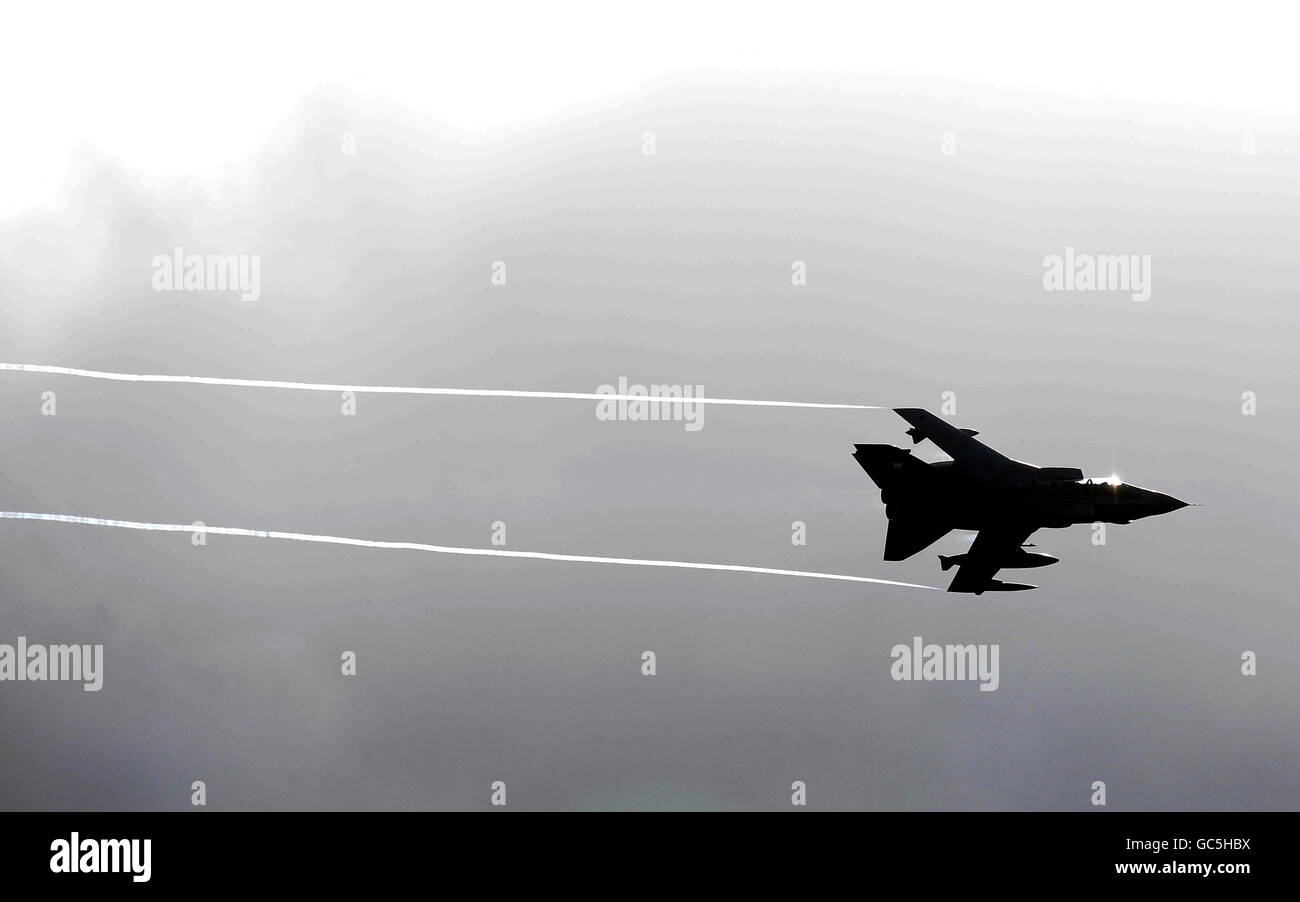 A Tornado takes part in a low flying exercise near Rothbury in ...