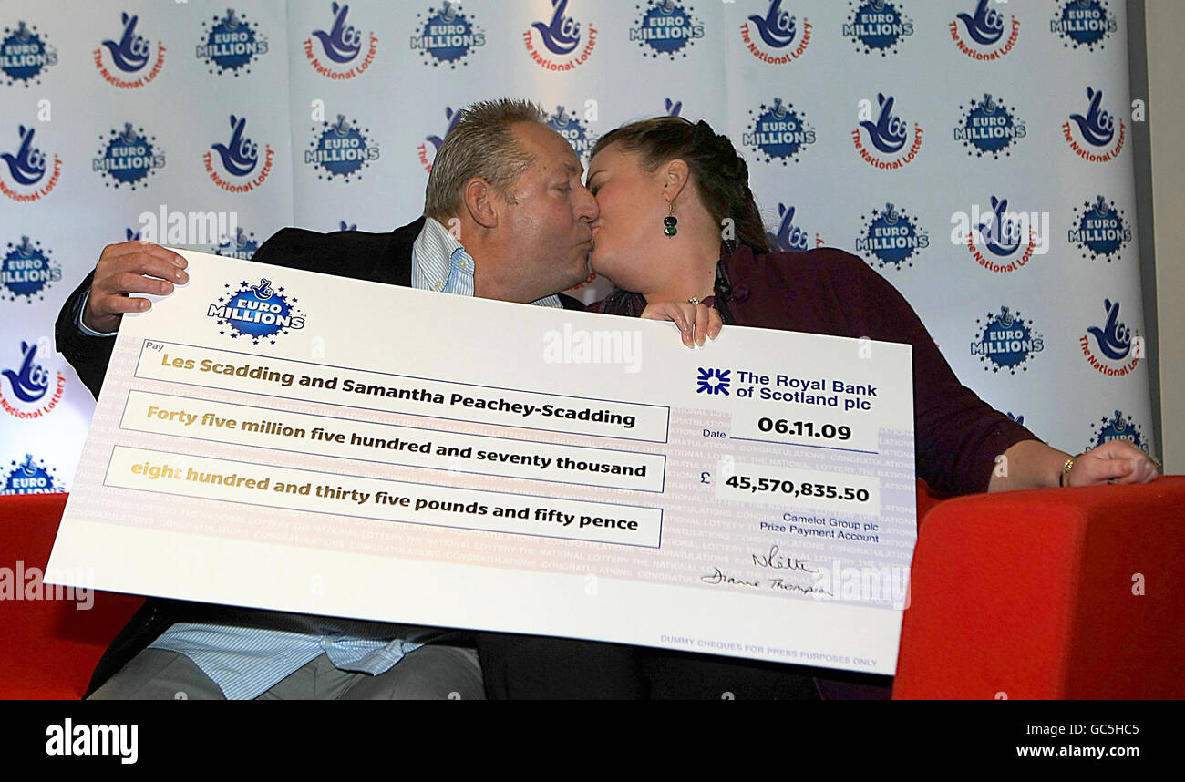 Lottery winner celebrates after scooping hi-res stock photography and ...