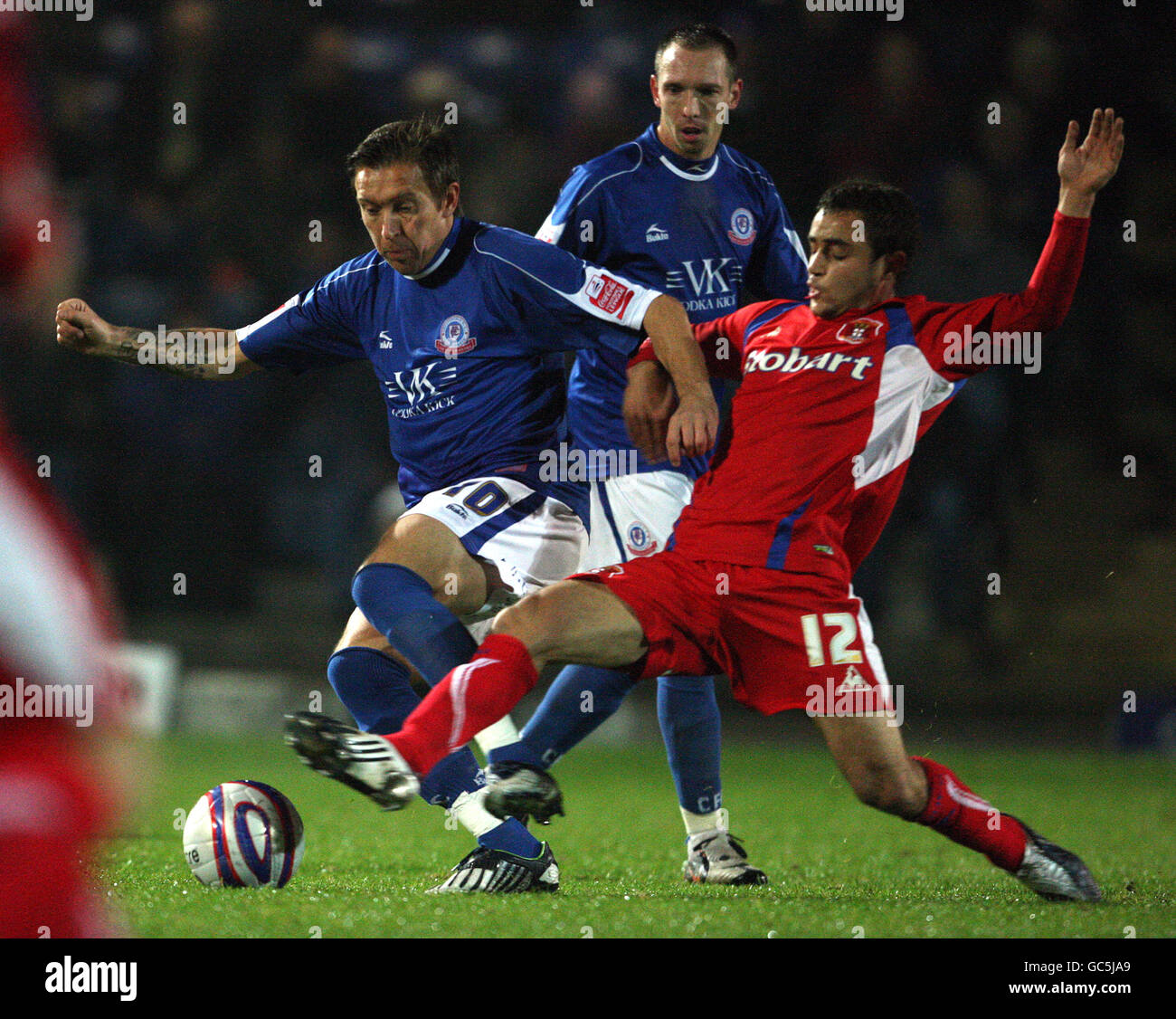 Chesterfield's darren Currie and Carlisle United's Tom Taiwo Stock ...