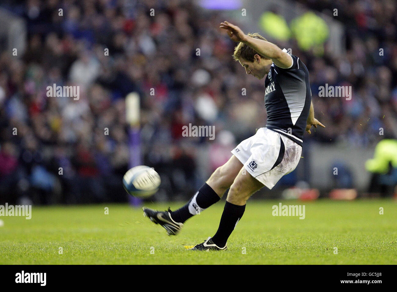Scotland's Phil Godman converts Graeme Morrison's try during the ...
