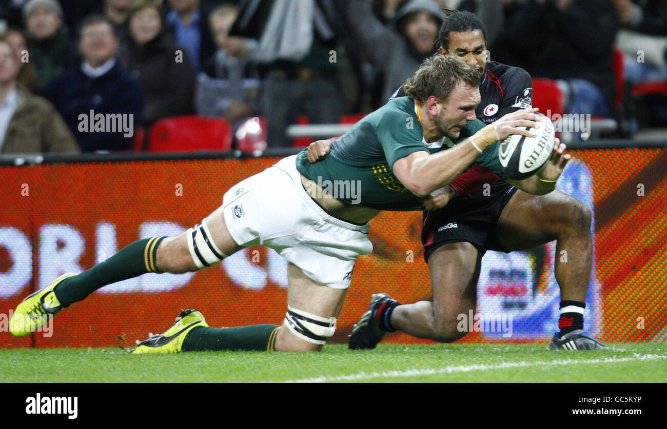 South africas andries bekker attempts try friendly match wembley ...