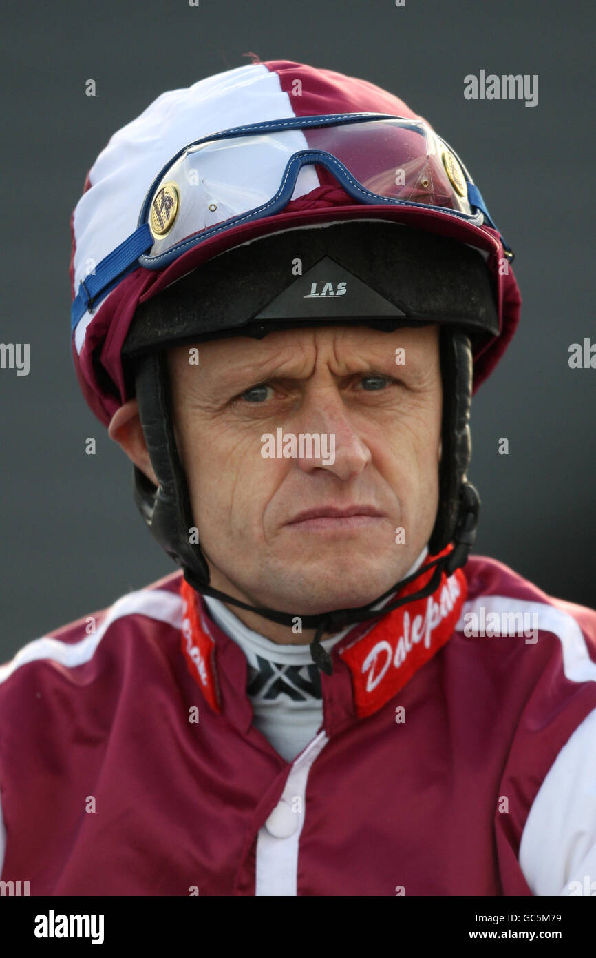Horse Racing - Southwell Racecourse. Paul Eddery, jockey Stock Photo ...